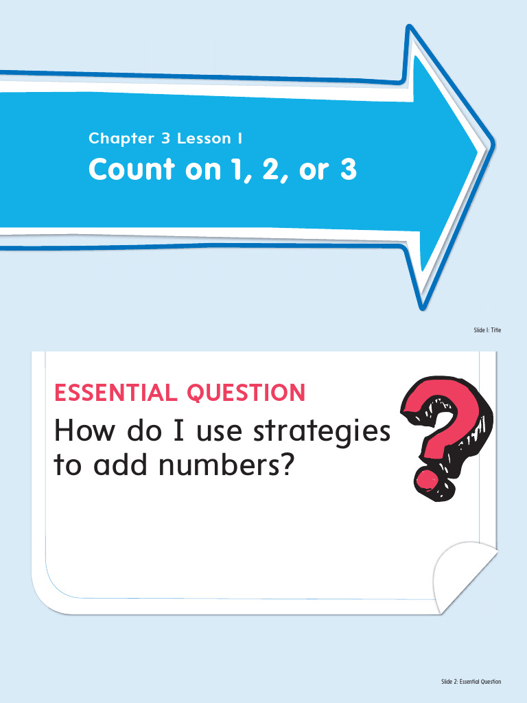 Count On 1, 2, or 3: Chapter 3 Lesson 1 | PDF