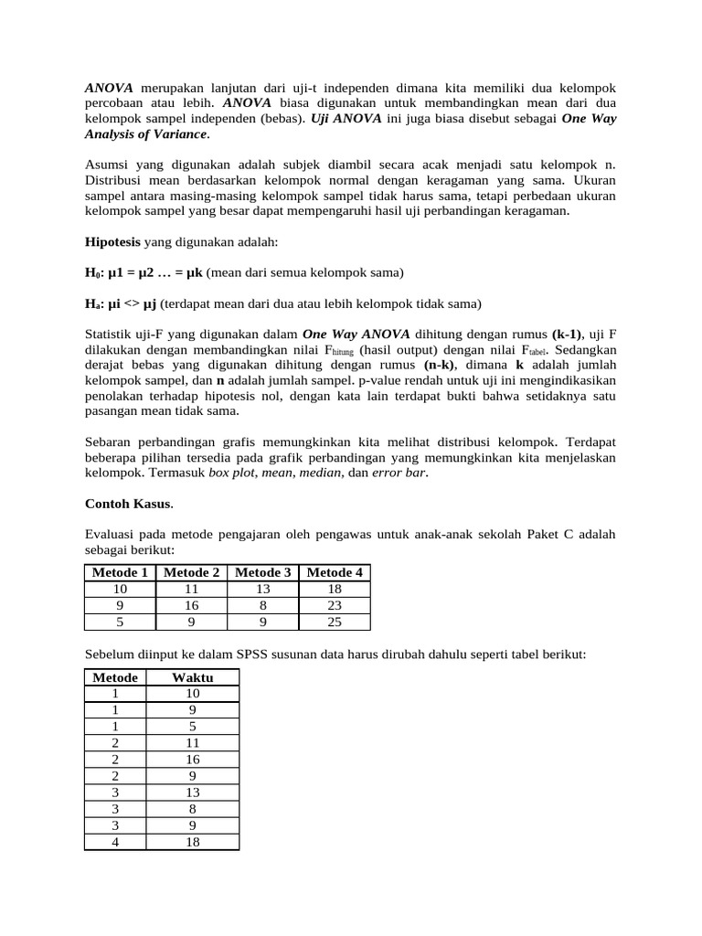 Uji ANOVA | PDF