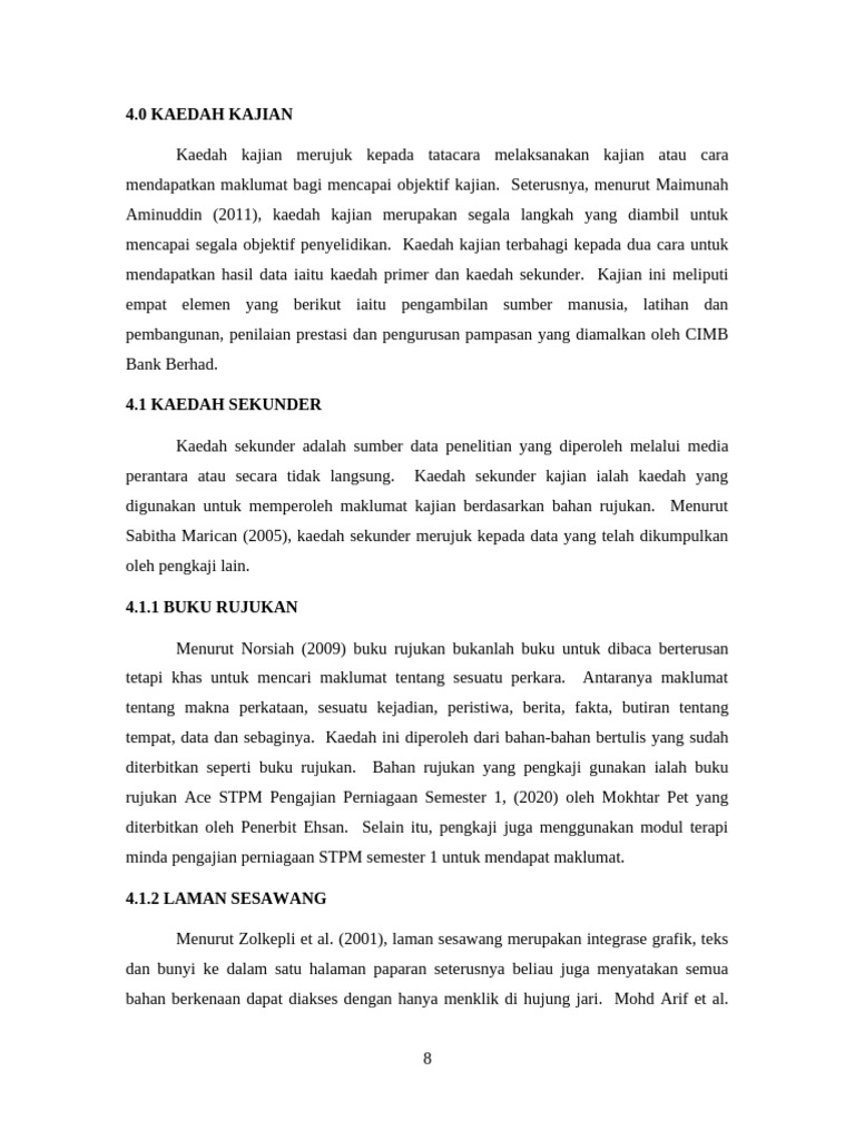 4.0 Kaedah Kajian | PDF