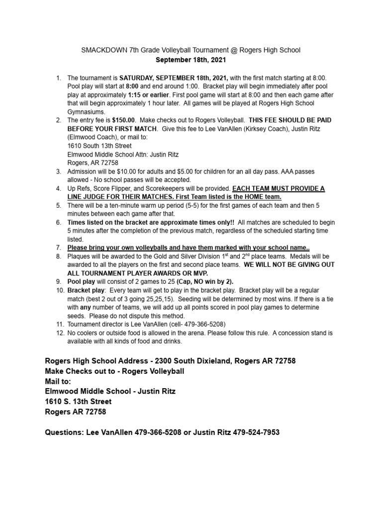 SMACKDOWN cover letter | PDF | Tournament | Sports