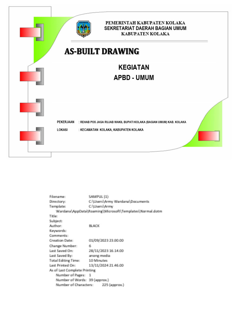 Contoh Sampul Asbuilt | PDF | Science & Mathematics | Technology ...