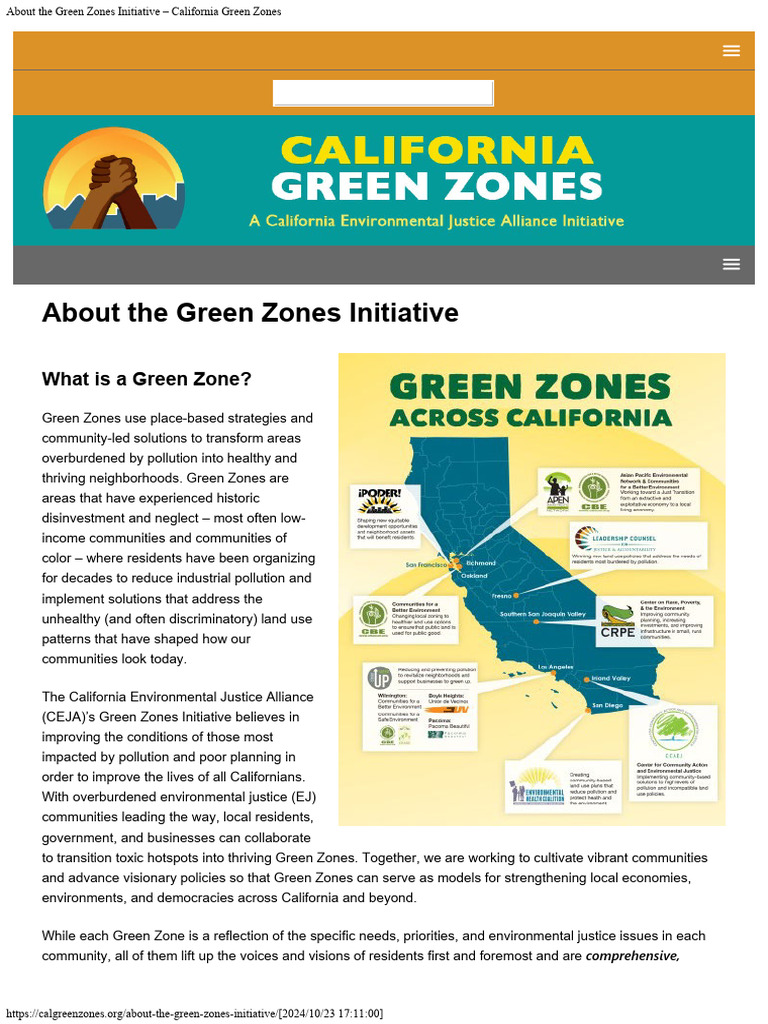 About The Green Zones Initiative - California Green Zones | PDF ...