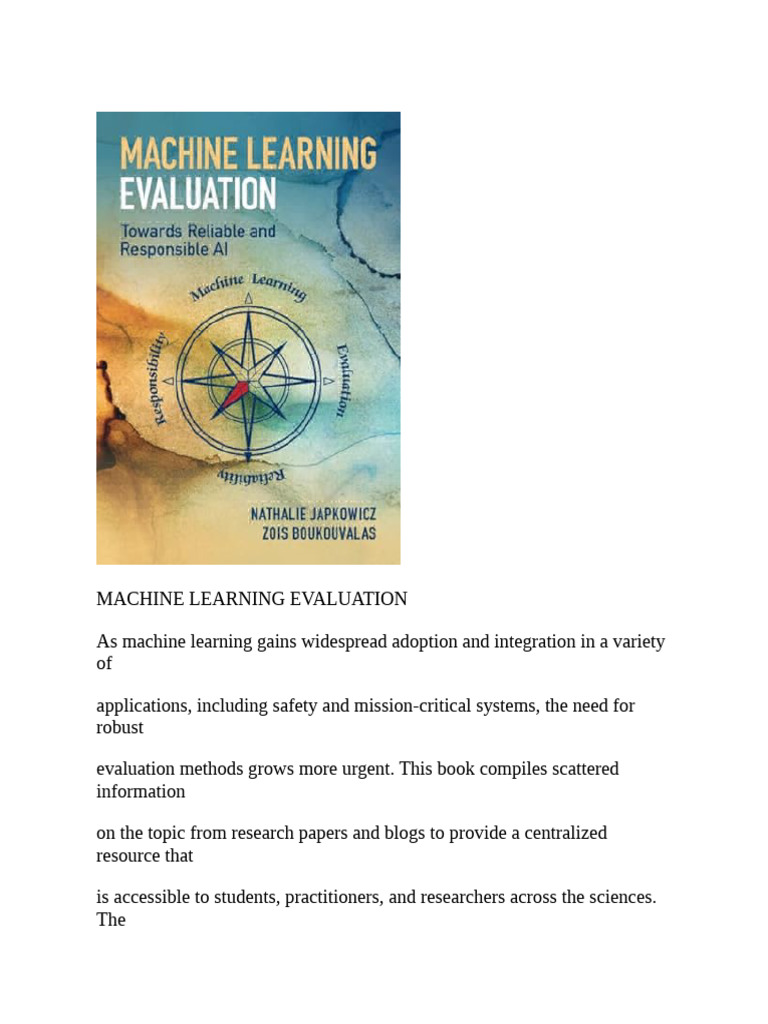 Machine Learning Evaluation 2E - Nathalie Japkowicz | PDF | Standard Deviation | Variance