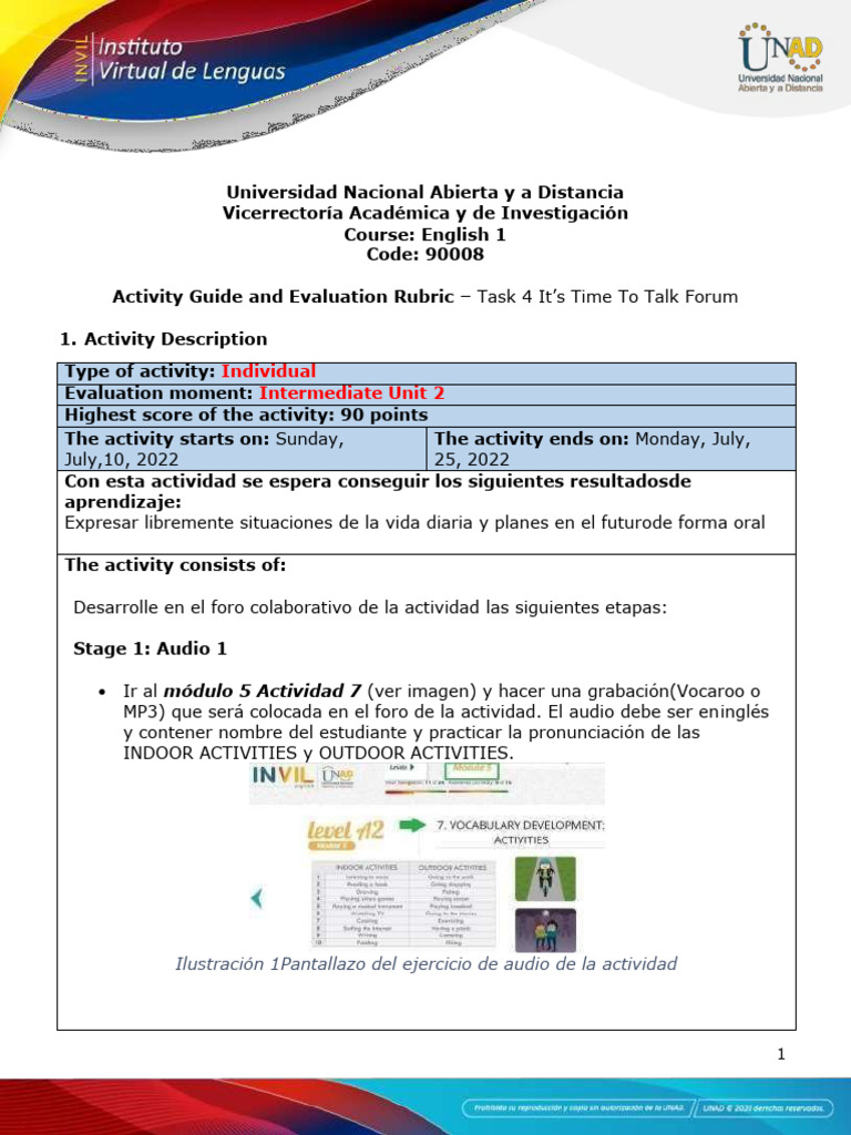 Activity Guide and Evaluation Rubric - Unit 2 - Task 4 - It S Time To Speak Forum | PDF | Plagio