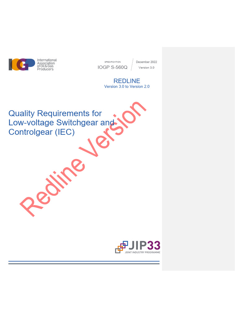 Quality Reqs LV SG and CG (IEC) - Redline Version - S-560Qv2022-12 | PDF | Specification ...