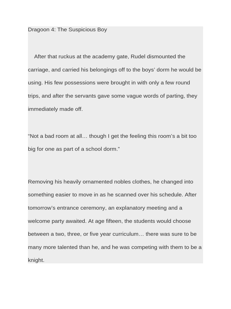 Dragoon 4 - The Suspicious Boy | PDF | General Fiction