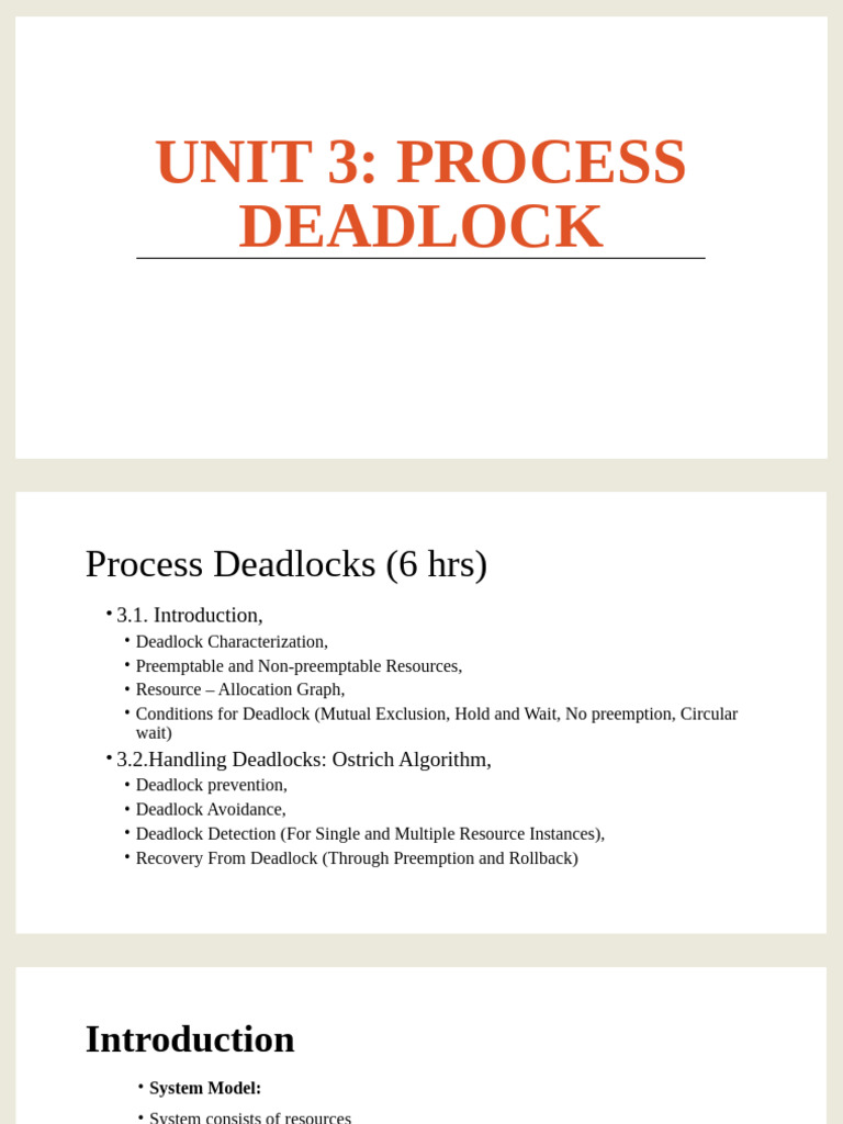 Unit 3 Process Deadlocks | PDF | Theoretical Computer Science | Computing