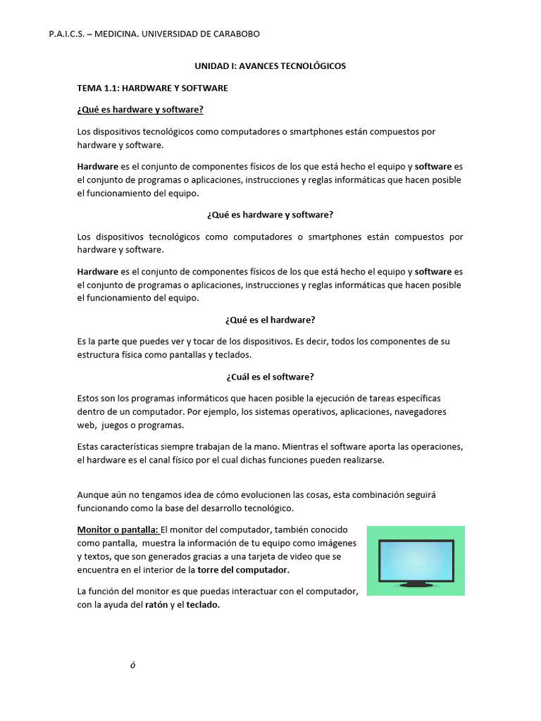 TEMA 1 Hardware y Software | PDF | Hardware de la computadora | Red de ...