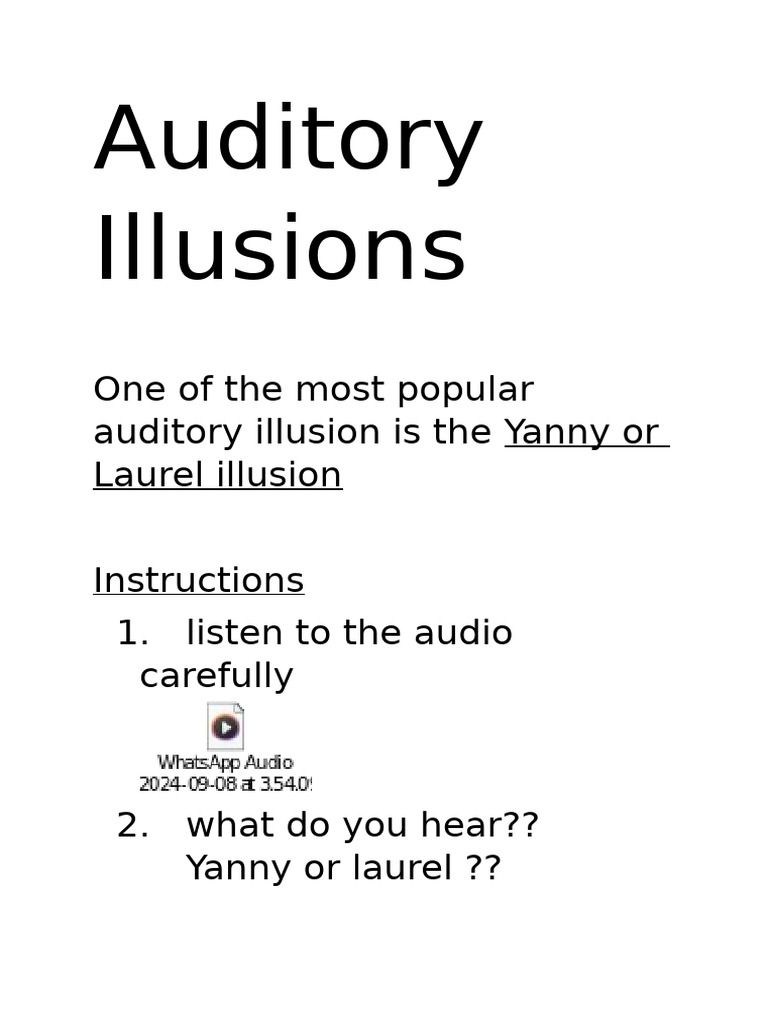 Auditory Illusions | PDF
