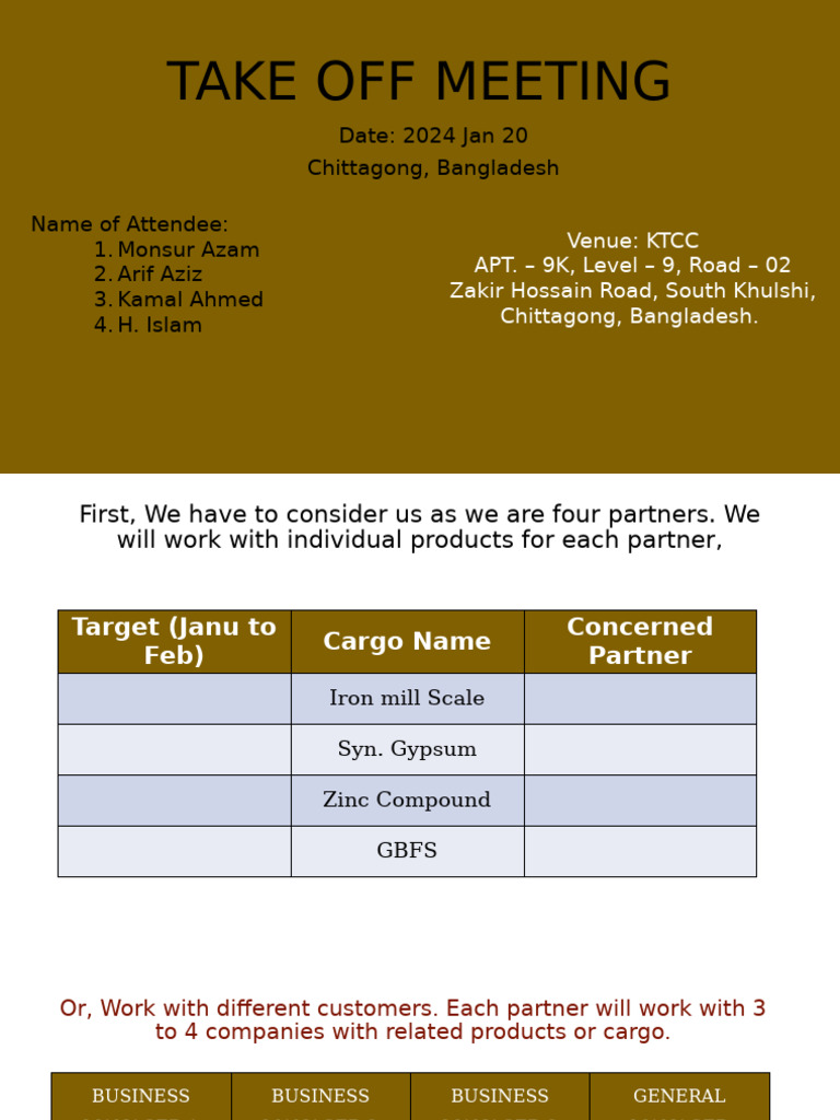 Amarockz TAKE OFF MEETING | PDF