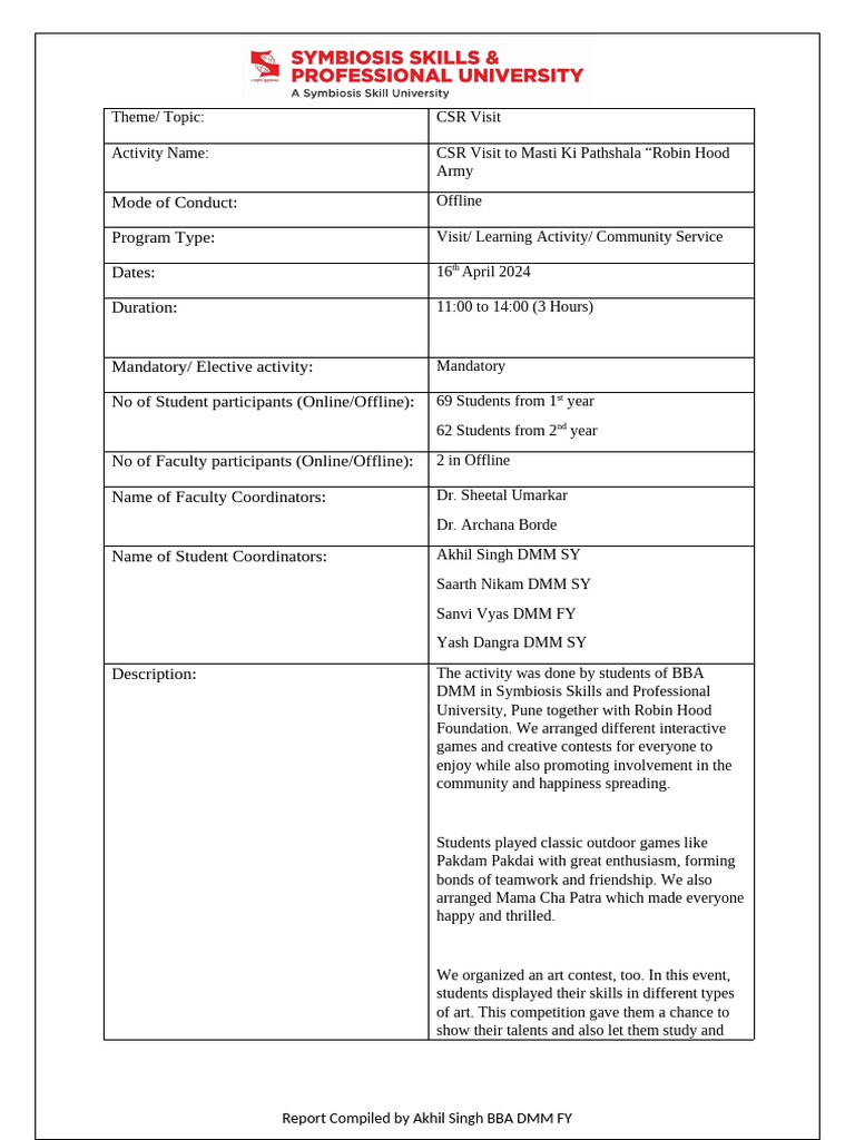 Csr Report Pdf Creativity Human Communication