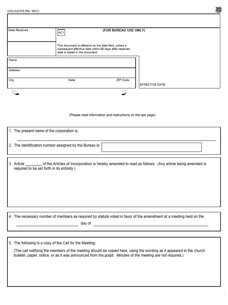 Certificate of Amendment To The Articles of Incorporation | PDF ...