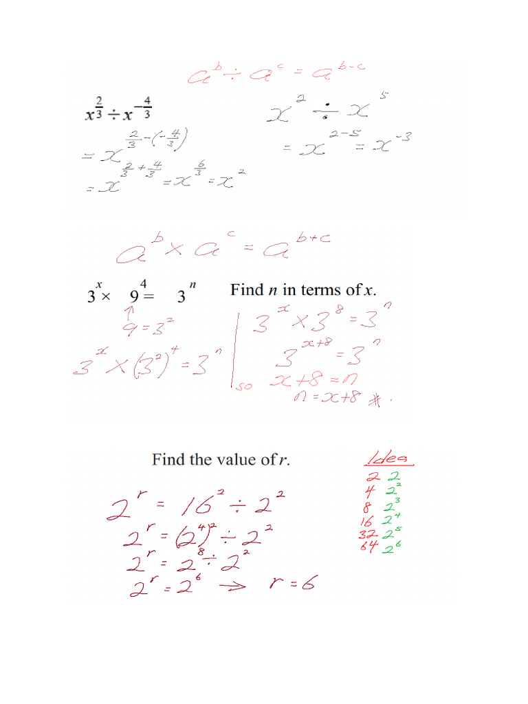 IGCSE Maths Discussion 24.5.14 Indices | PDF