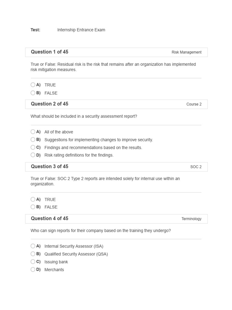 SOC 2 Risk Management Exam Questions | PDF | Computer Security | Security
