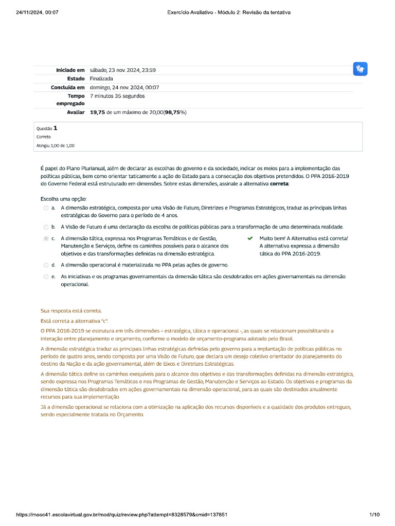 Exercício Avaliativo 2 RevisãoExercícios Modulo2 | PDF