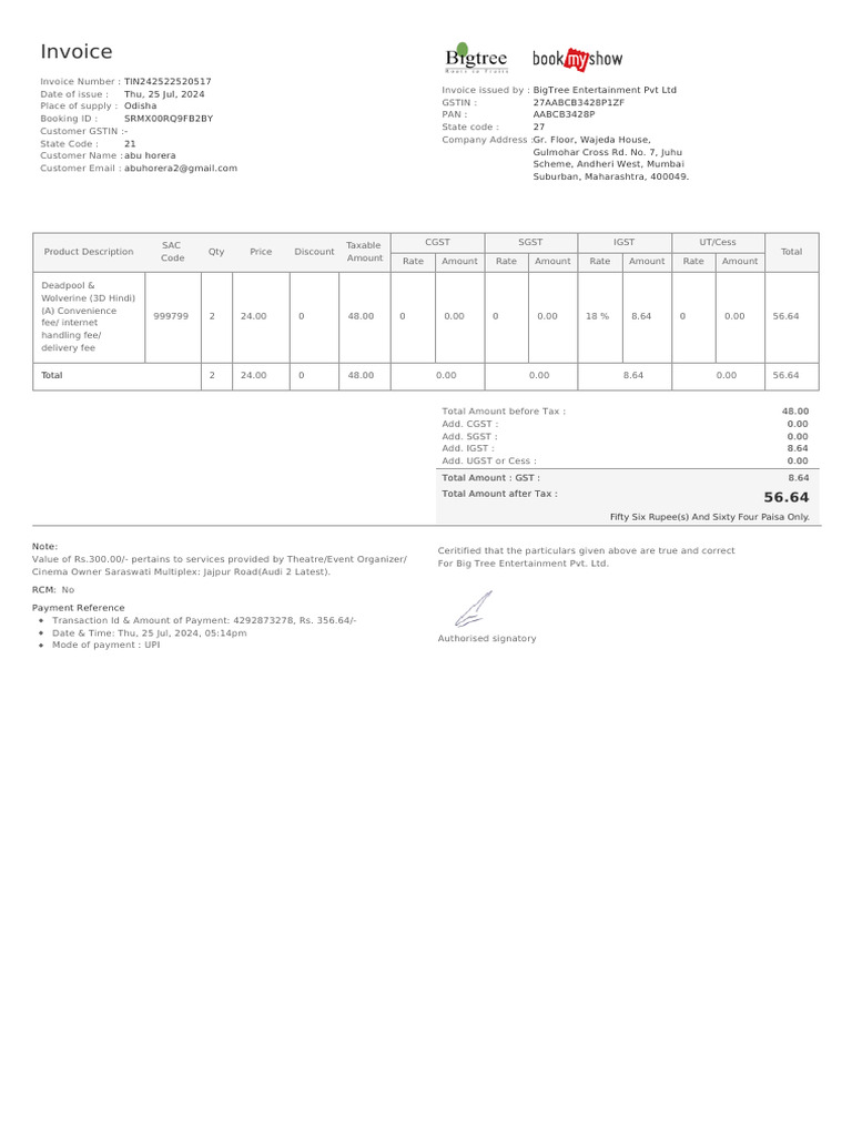 SRMX00RQ9FB2BY GST Invoice | PDF | Invoice | Taxation