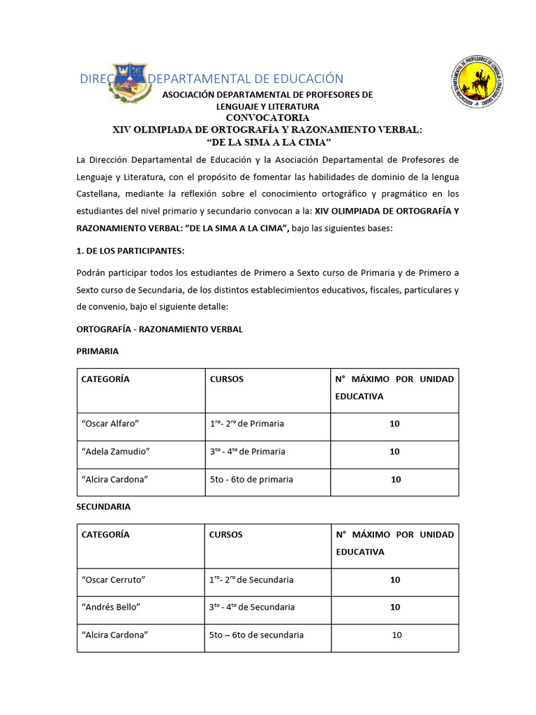 Convocatoria Razonamiento Verb-Ortograf | PDF | Ciencias sociales | Estudios de idiomas extranjeros
