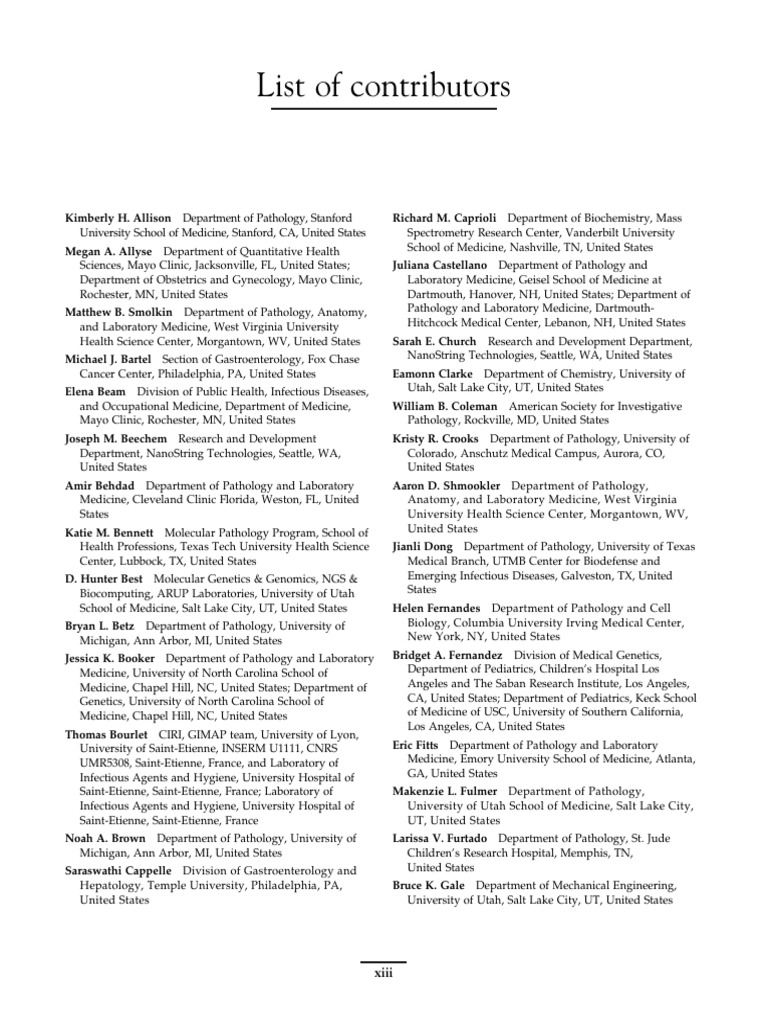 Contributors to Medical Research Document | PDF | Pathology | Medicine