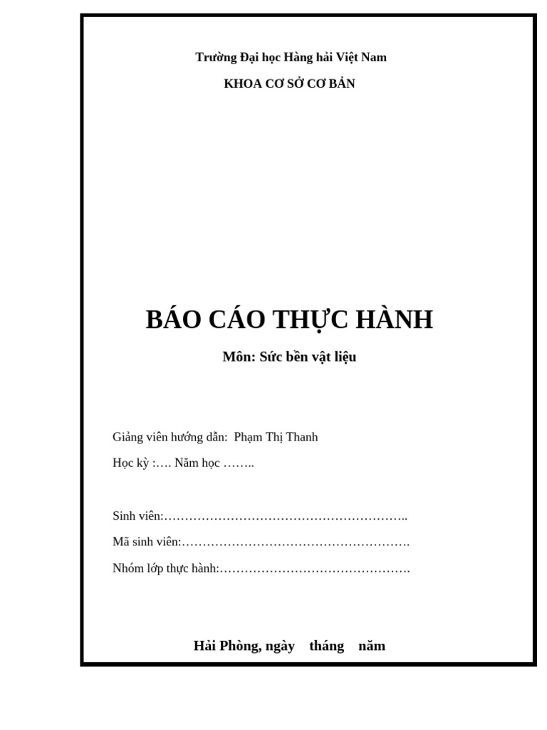 Trình Bày Báo Cáo TH C Hành SBVL | PDF