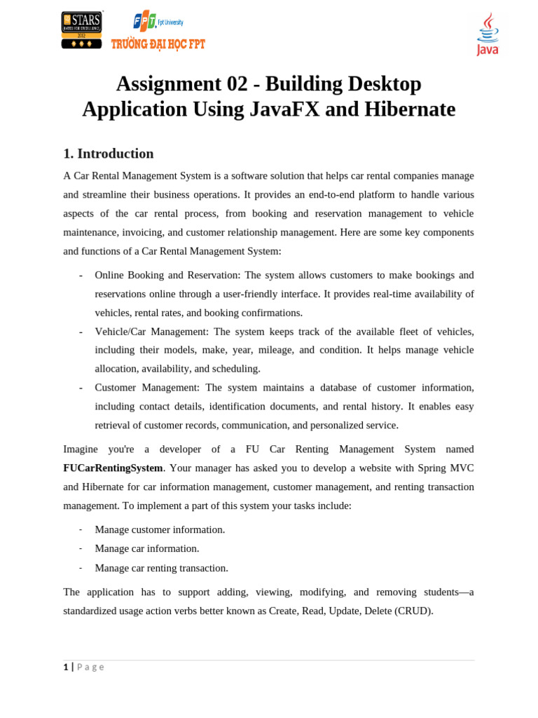 Assignment01 - Building Desktop Application Using JavaFX and Hibernate | PDF | Databases | Computing