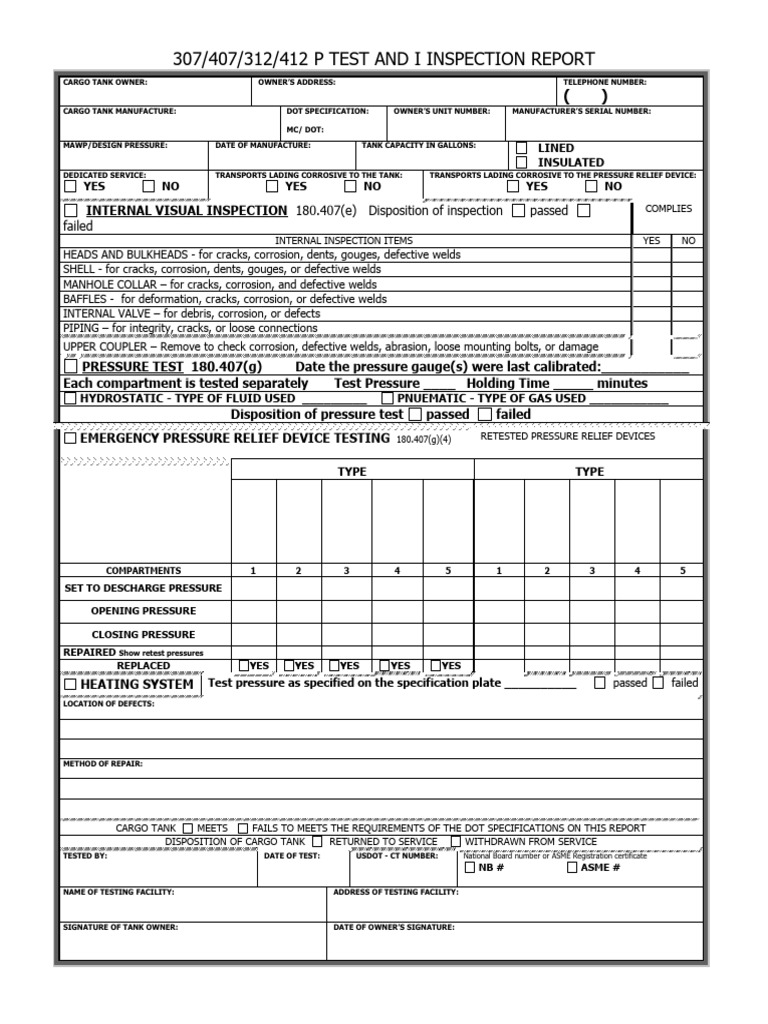 Cargo Tank Testing Forms | PDF | Leak | Mechanical Engineering