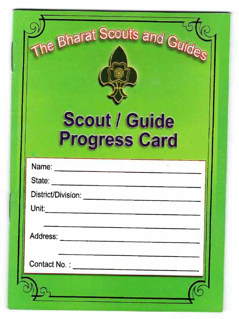 Specimen Progress Card Scout Guide | PDF | Knot