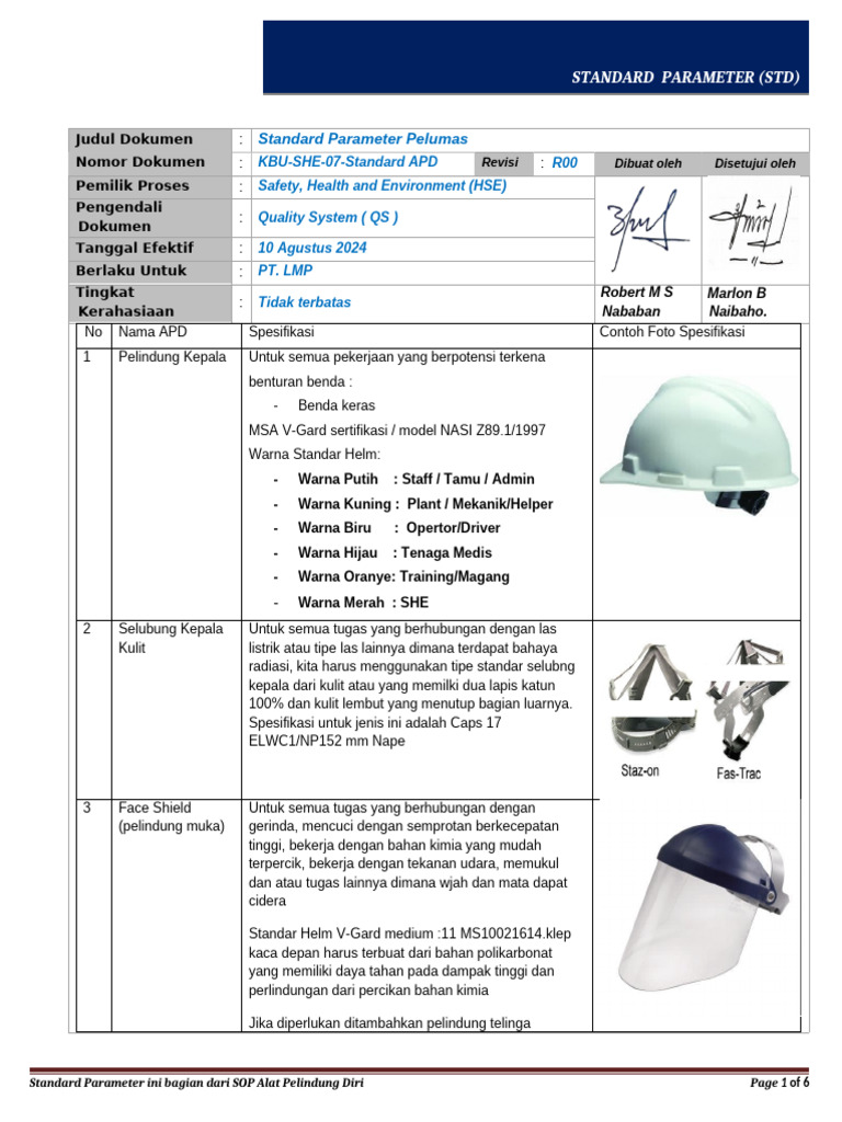 Standar Parameter APD | PDF