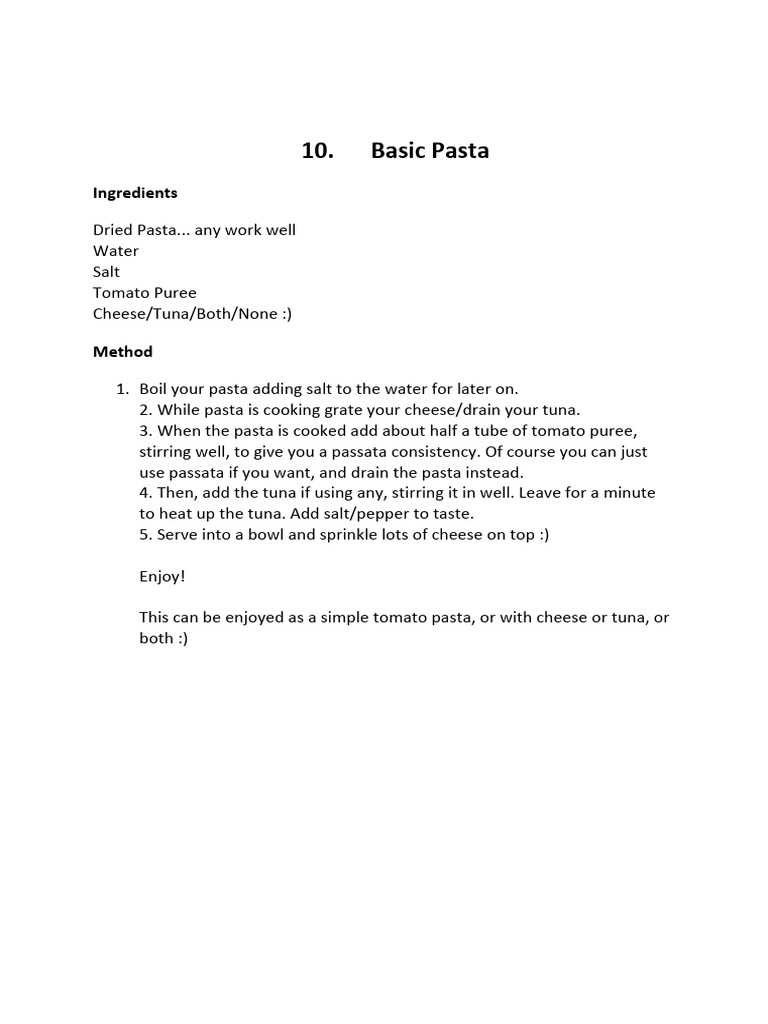 Basic Pasta | PDF