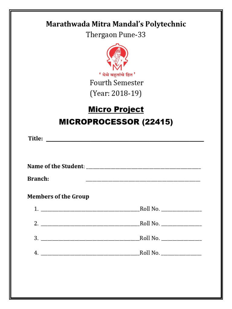 Mic Micro Project Formats 1 | PDF | Business