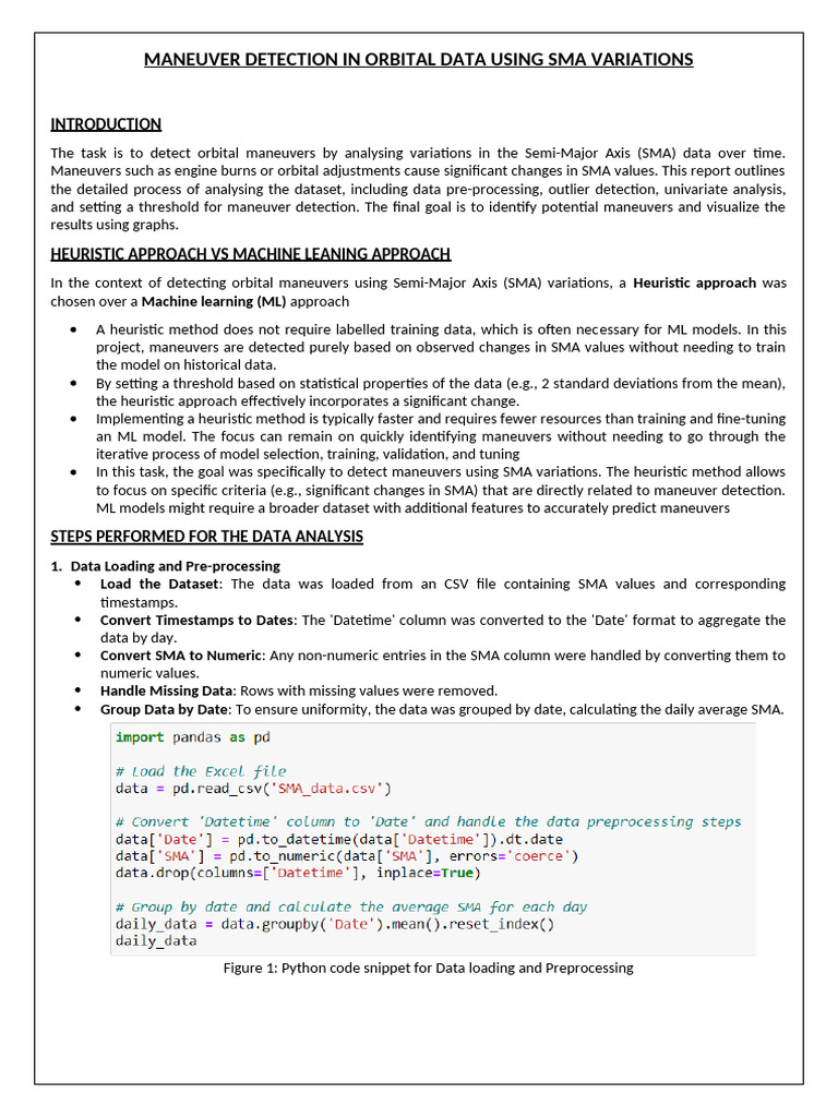 Maneuver Detection in Orbital Data Using Sma Variations | PDF | Machine Learning | Outlier