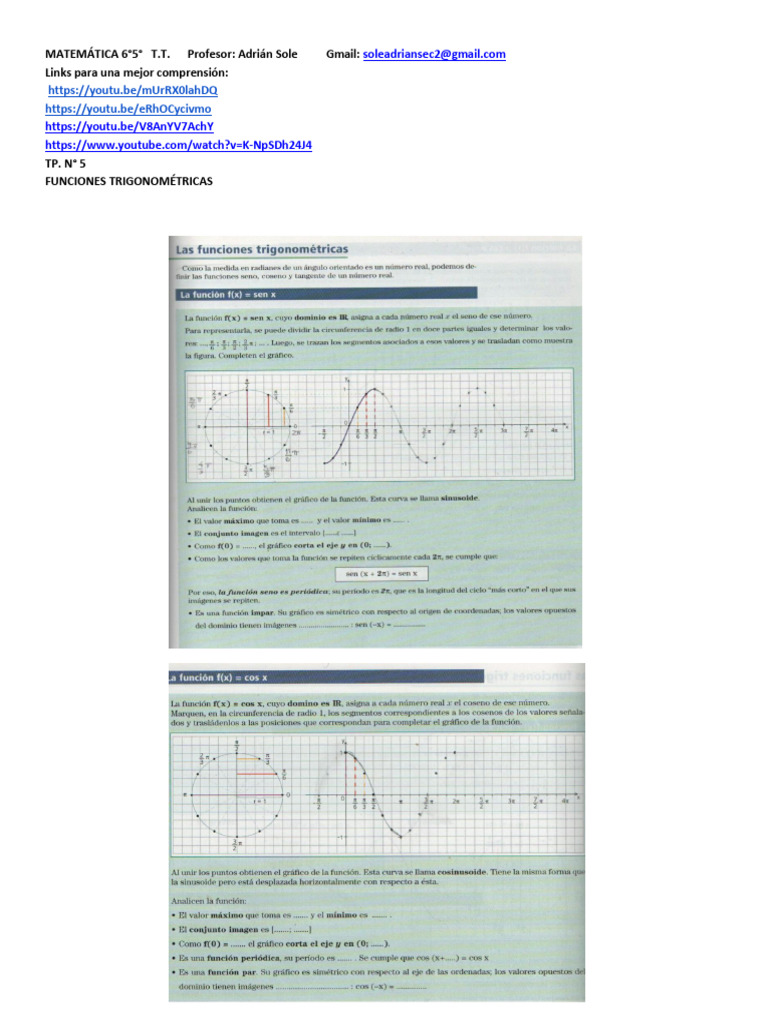 Gráficos de Funciones Trigonométricas | PDF