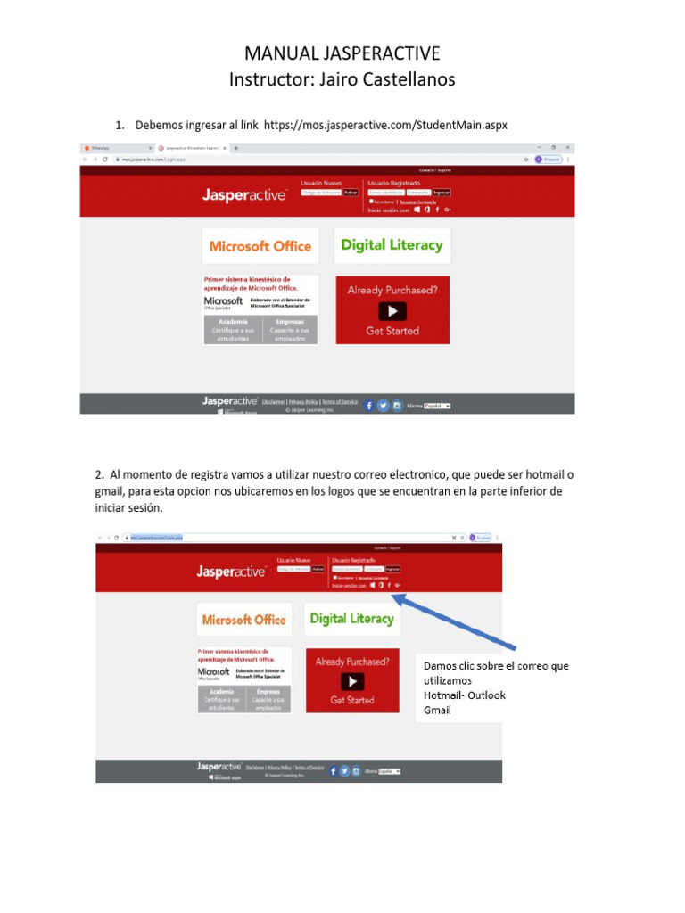 Manual Jasperactive | PDF