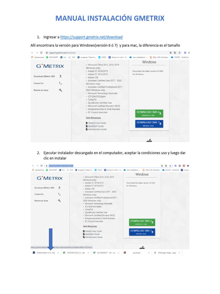Manual Instalacion Gmetrix | PDF