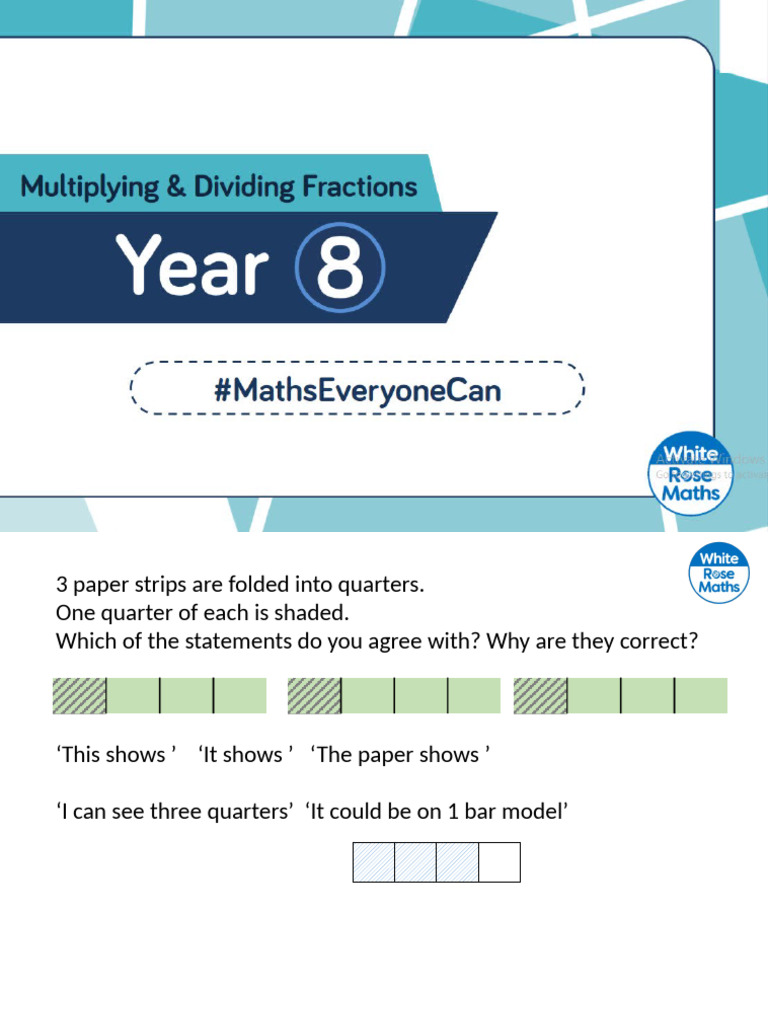 Year 8 Autumn 3 Multiplying and Divisding Fractions Exemplar Questions ...