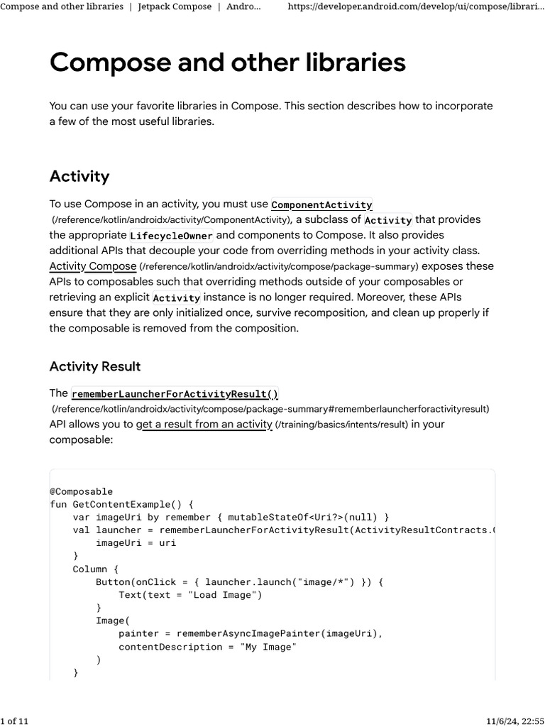 Compose and Other Libraries - Jetpack Compose - Android Developers | PDF | Android (Operating ...