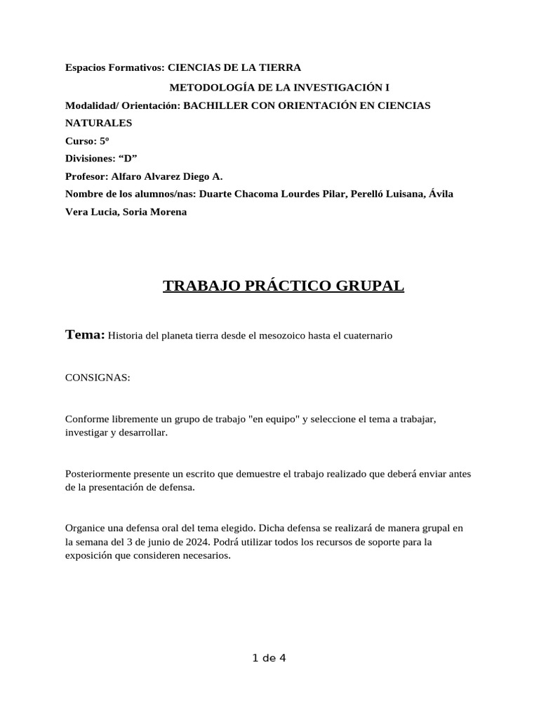 Trabajo Practico Grupal - Cs y Metodogia | PDF | Homo | Cretáceo