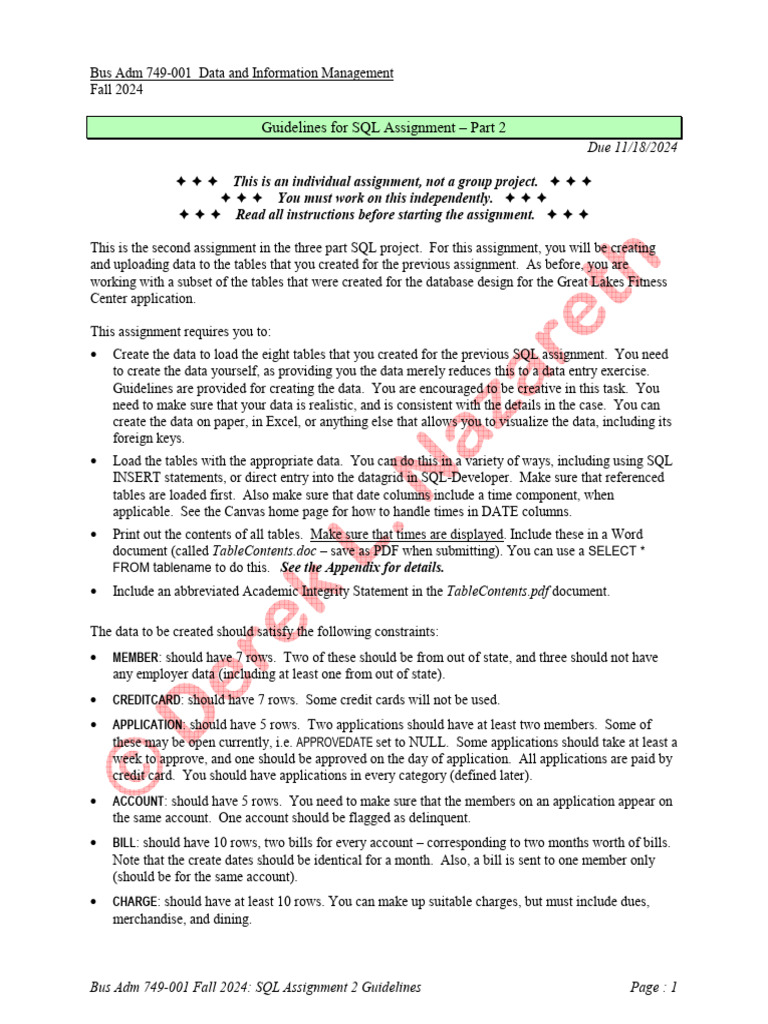 SQLAssignment 2 Guidelines | PDF | Credit Card | Software