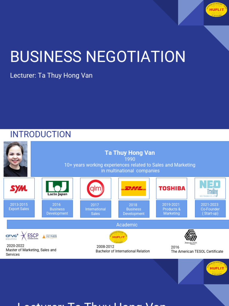 Business Negotiation - Van Ta - W1-3 | PDF | Negotiation | Brainstorming