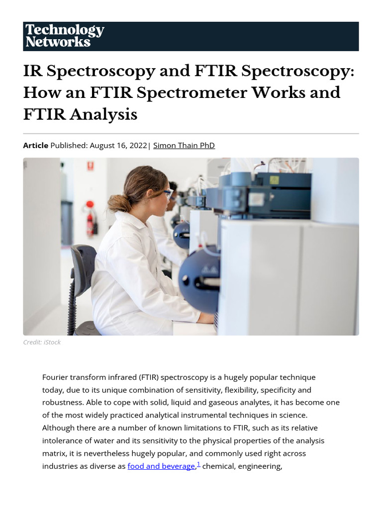 IR Spectroscopy and FTIR Spectroscopy - How An FTIR Spectrometer Works ...
