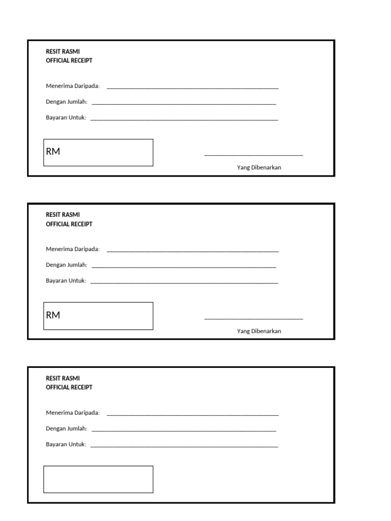 Contoh Resit Rasmi | PDF