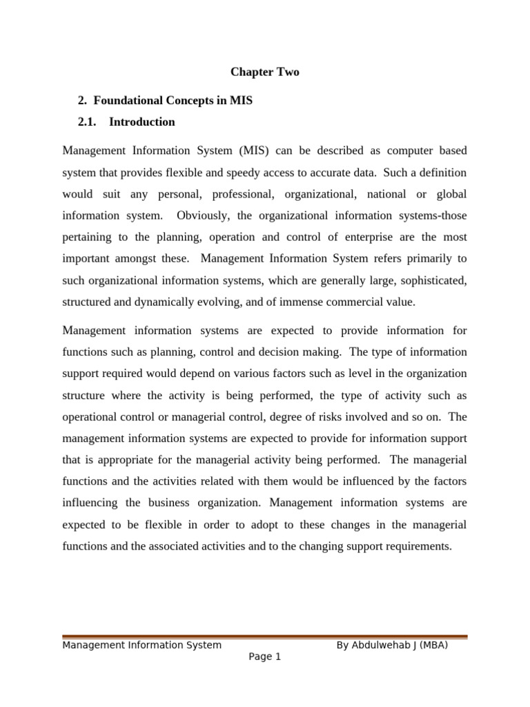 Chapter Two mis | PDF | Business Process | Leadership