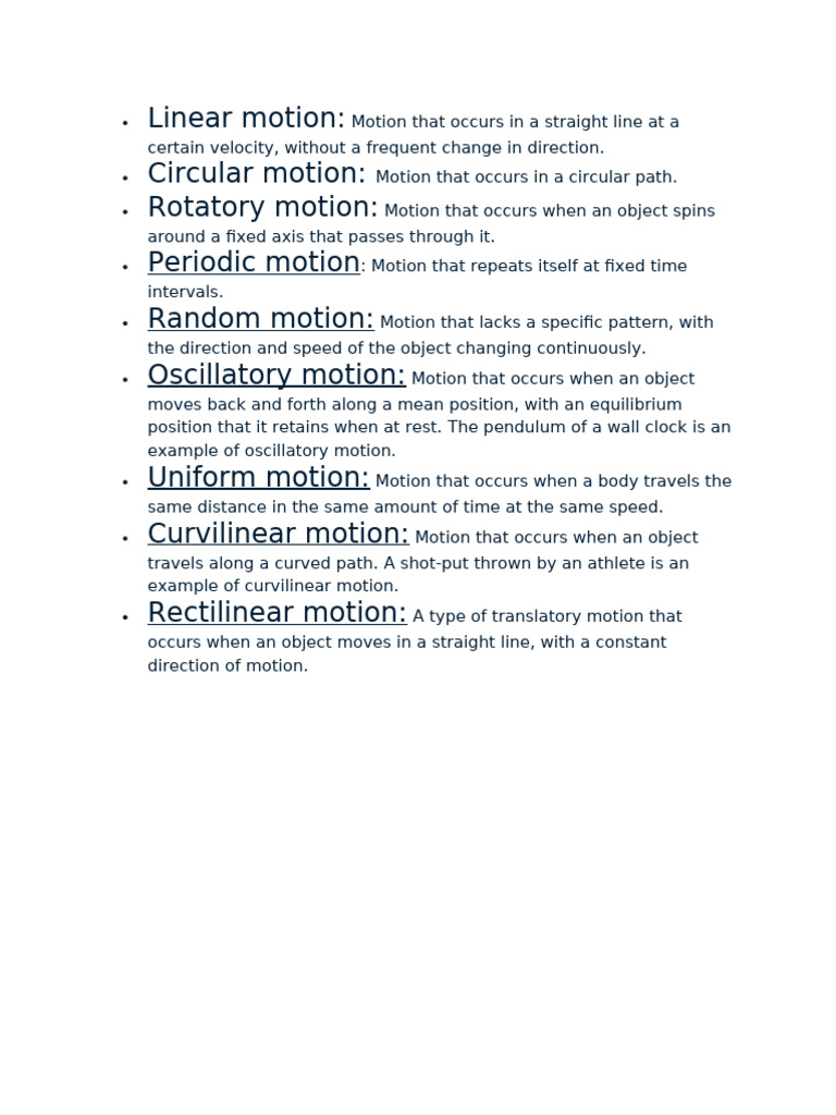 Types of Motion (PHYSICS) | PDF | Philosophy