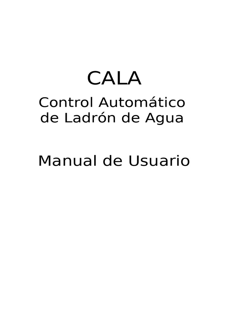 Manual de Usuario CALA | PDF | Bienes manufacturados | Energia electrica