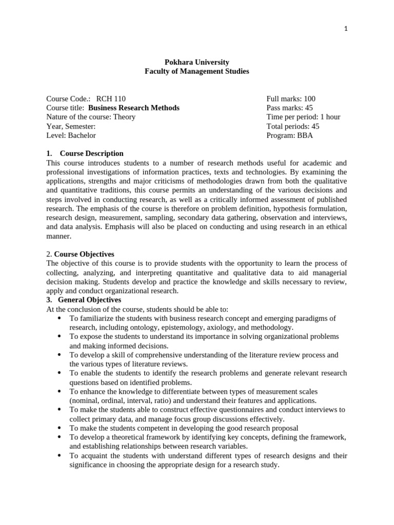 BBA_BRM | PDF | Sampling (Statistics) | Methodology