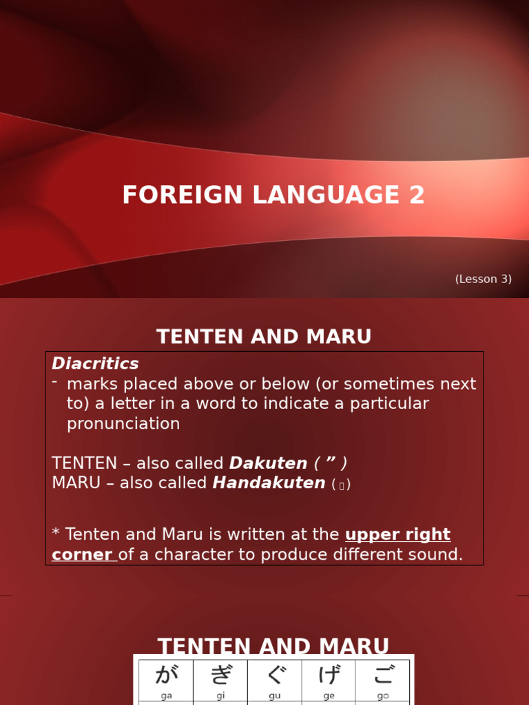 Lesson 3 Tenten Maru | PDF