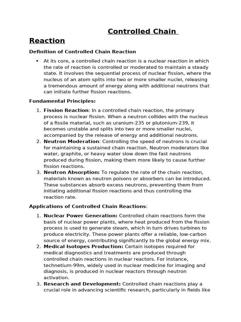 Controlled Chain Reaction CXC | PDF | Nuclear Fission | Neutron