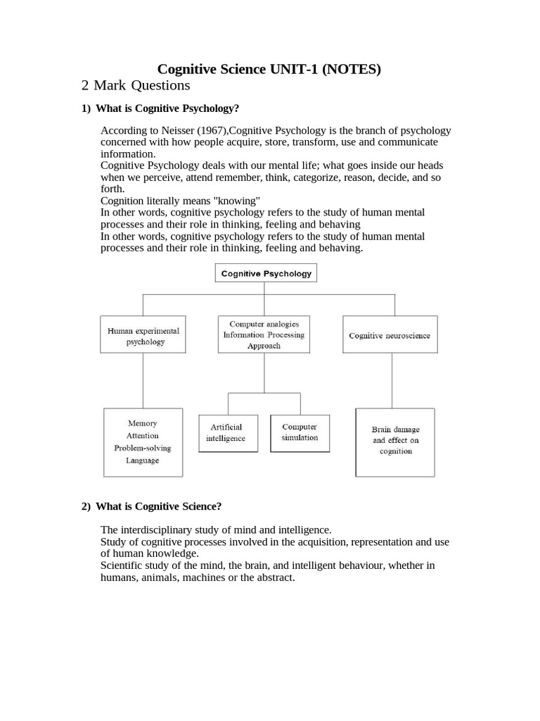 Introduction to Cognitive Science | PDF | Artificial Intelligence | Intelligence (AI) & Semantics