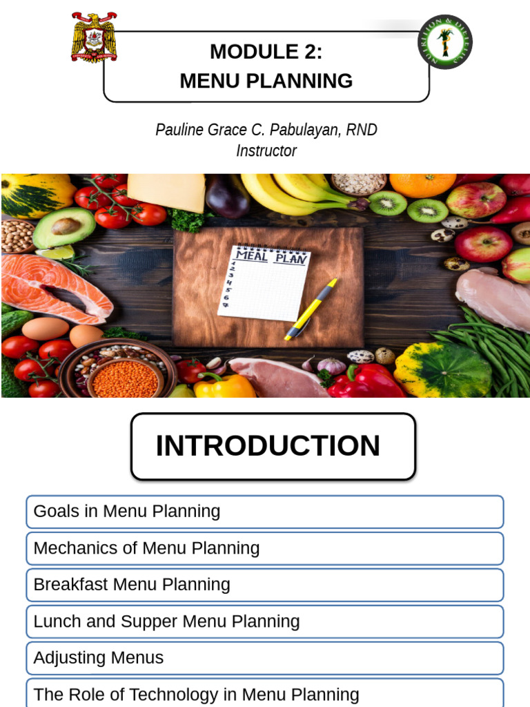 2. Menu Planning | PDF | Meal | Menu
