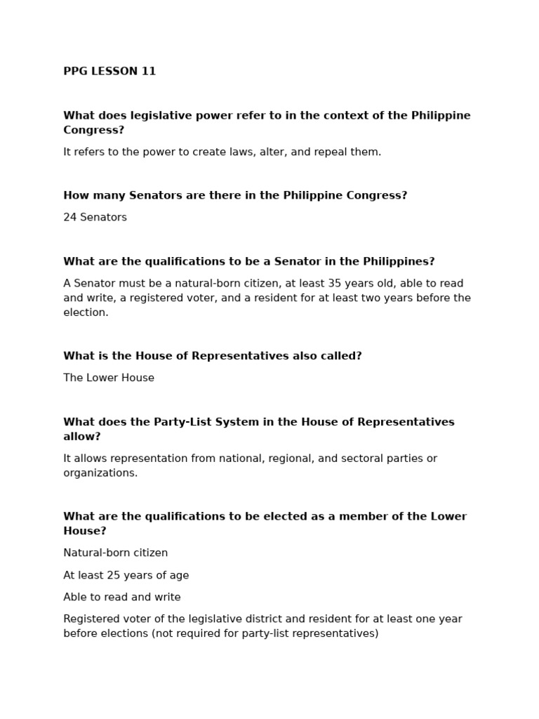 PPG Reviewer Lesson 11 | PDF | Politics