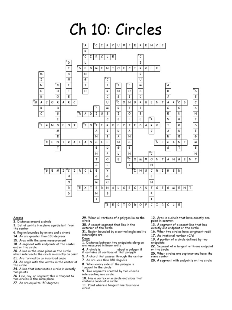 Unit 10 Circles Study Guide | PDF | Circle | Line (Geometry)